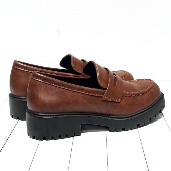 Shoes | New Tan Platform Slip On Chunky Penny Loafers | Poshmark